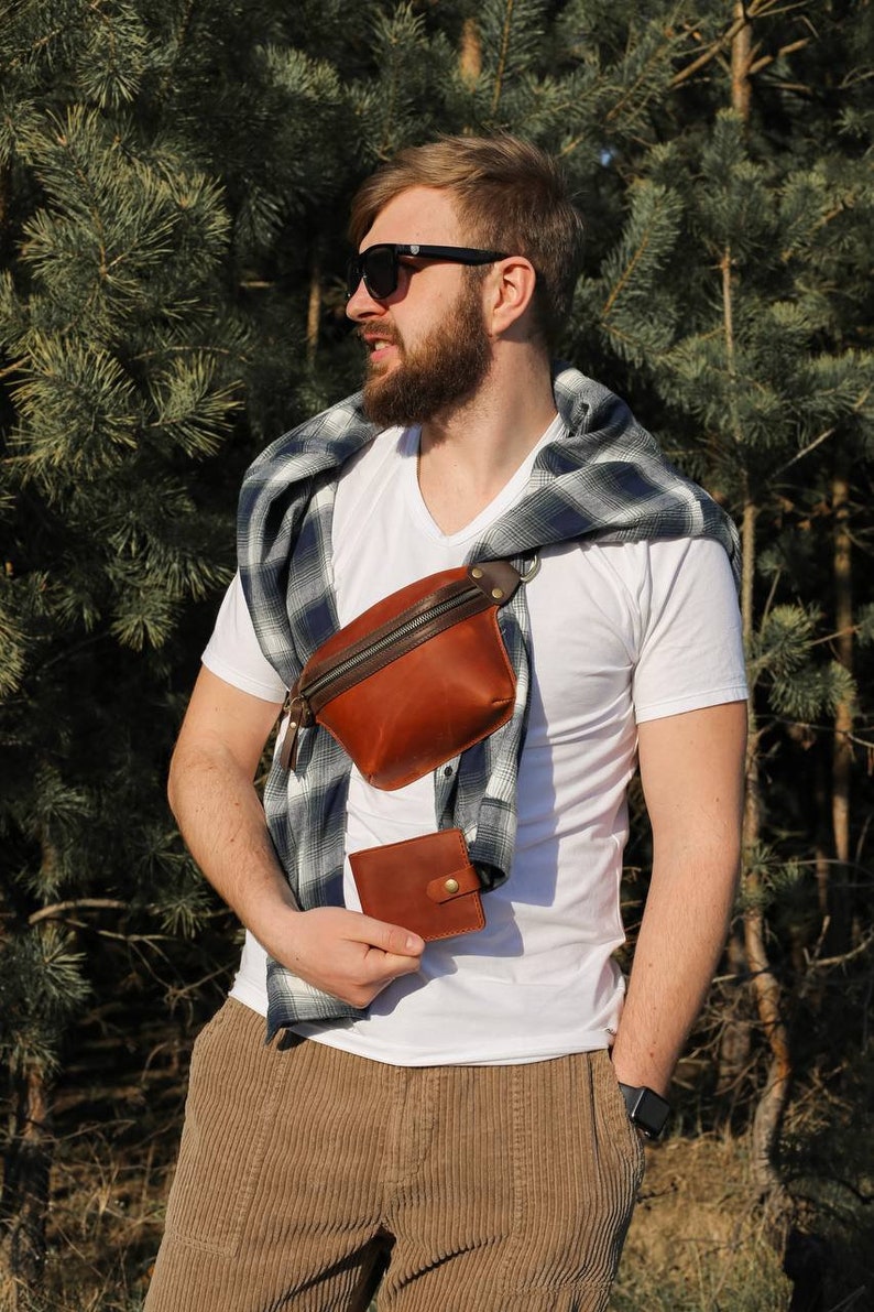 Hip Bag Menleather Hip Bag Menmens Hip Bagsmall Crossbody - Etsy