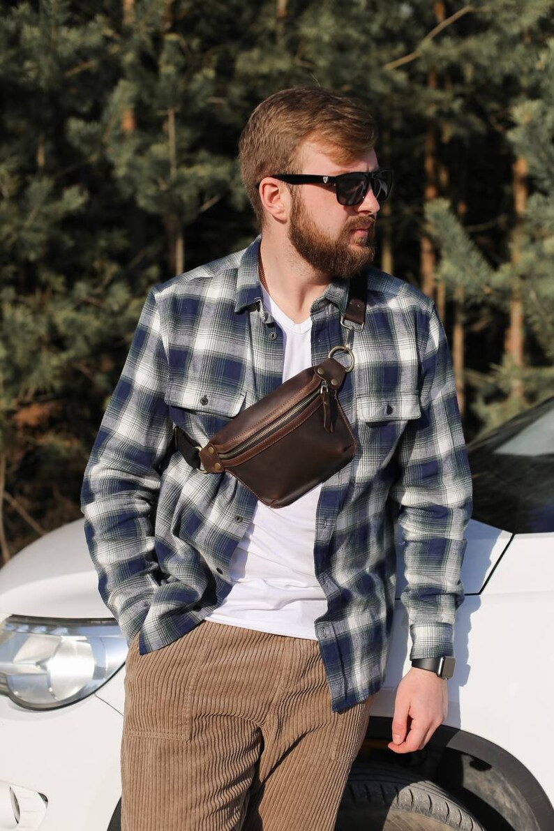 Hip Bag Menleather Hip Bag Menmens Hip Bagsmall Crossbody - Etsy
