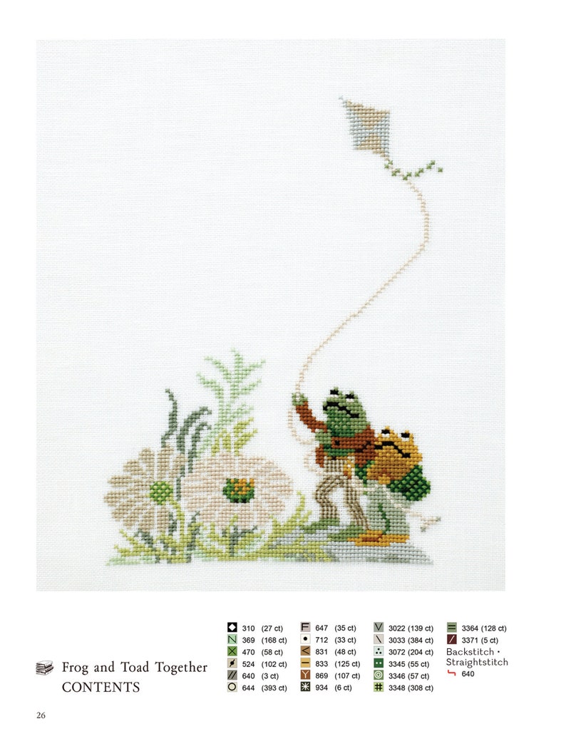 Frog and Toad Cross Stitch Book | Noriko so | English Translation ...