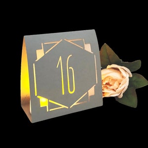 ART DECO Table Number Luminaries Wedding Table Numbers Free | Etsy