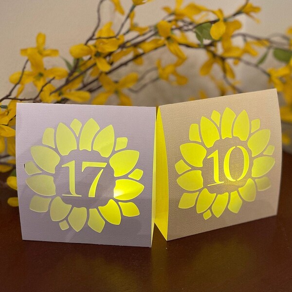 Sunflower Table Numbers - Etsy