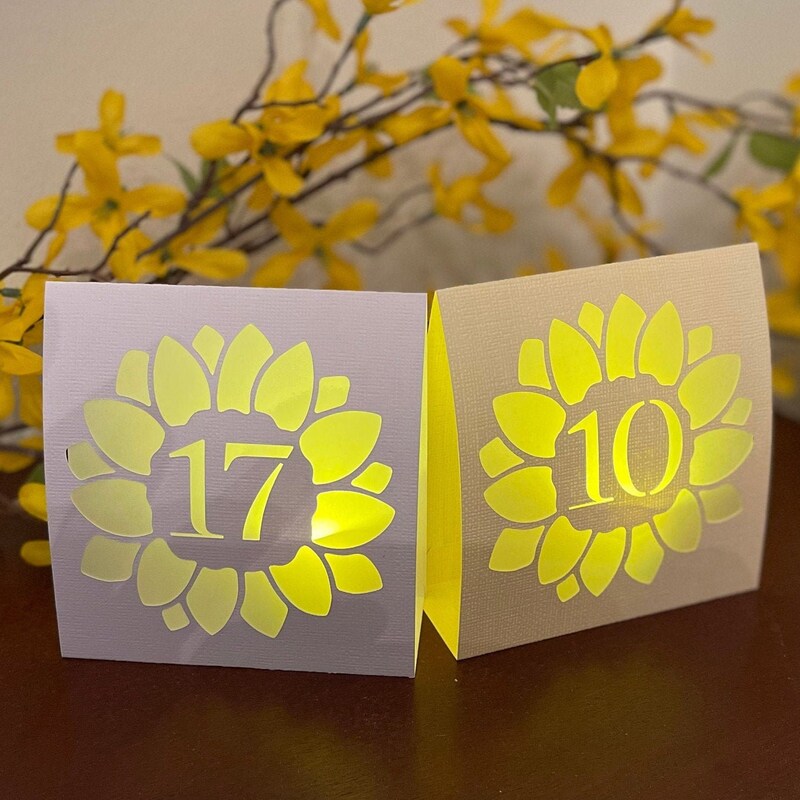 Sunflower Table Numbers - Etsy