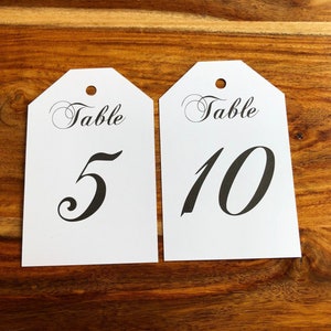 Table Number Tags for Wine Bottles or Mason Jars. - Etsy