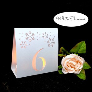 Snowflake Table Numbers Christmas Wedding Silver Table Decor Snowflake ...