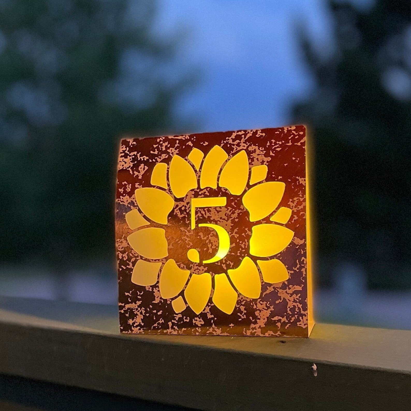 SUNFLOWER Table Numbers Luminaries Gold Copper White - Etsy