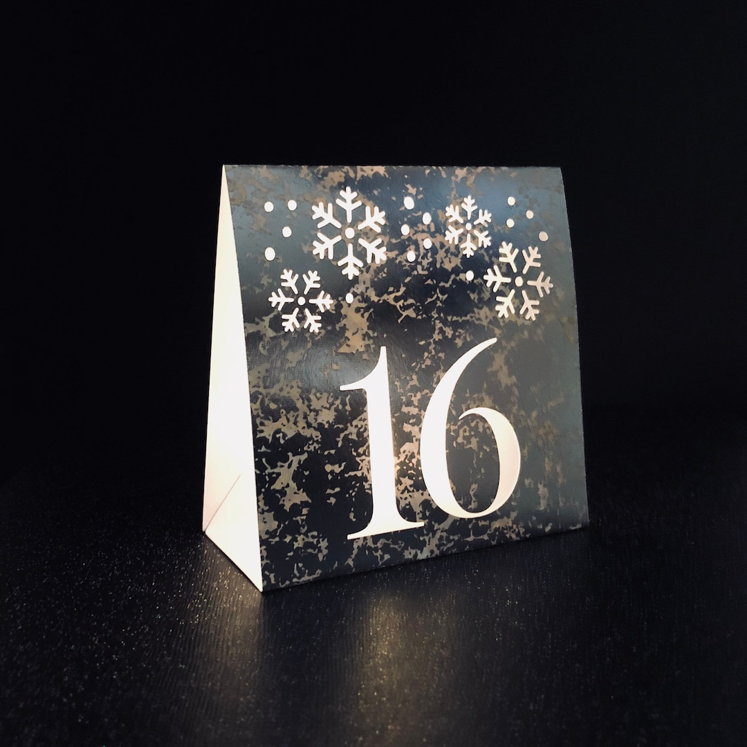 Snowflake Table Numbers Christmas Wedding Silver Table Decor Snowflake ...