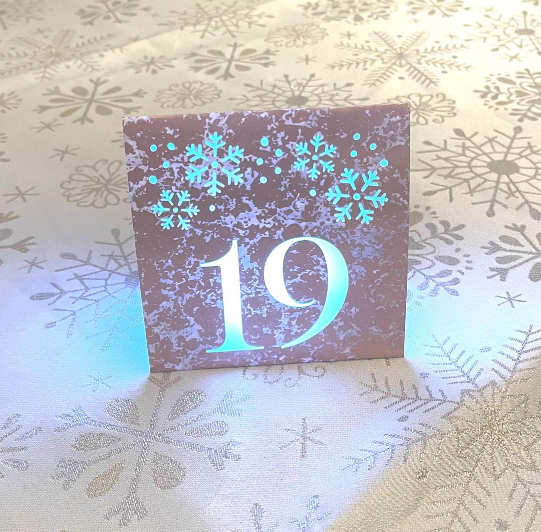Snowflake Table Numbers Winter Wedding Silver or Pink Mercury Glass ...