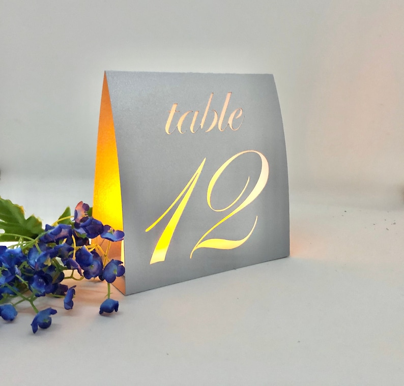 CLASSIC Table Number Luminaries Are Made With White Pearl - Etsy