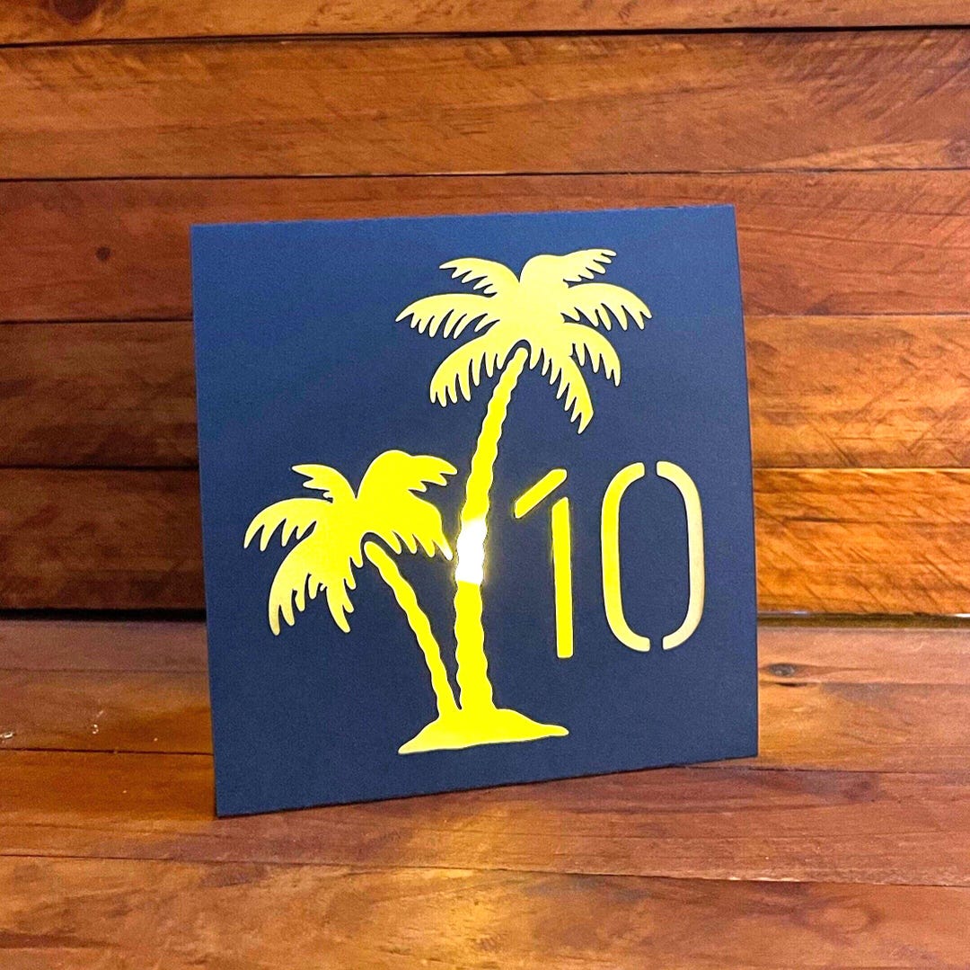 Palm Tree Table Number Luminaries for Wedding. so Easy to Transport and ...