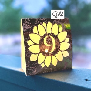 SUNFLOWER Table Numbers Luminaries Gold Copper White - Etsy