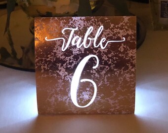 Table Number Golden Table Numbers Table Numbers With Base - Etsy