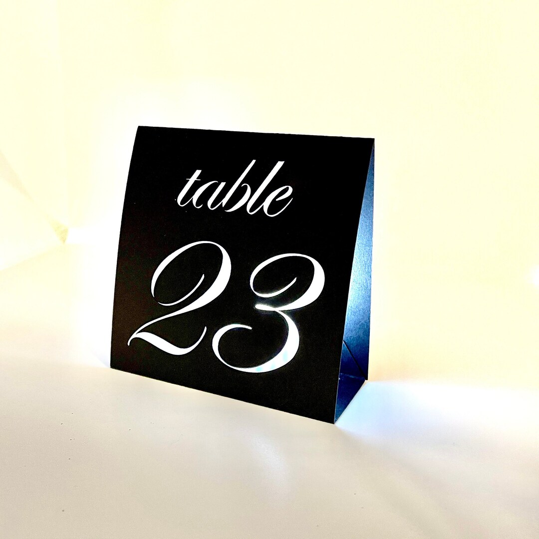 Classic Table Number Luminaries Are Made With Cream, Gold Leaf, or ...