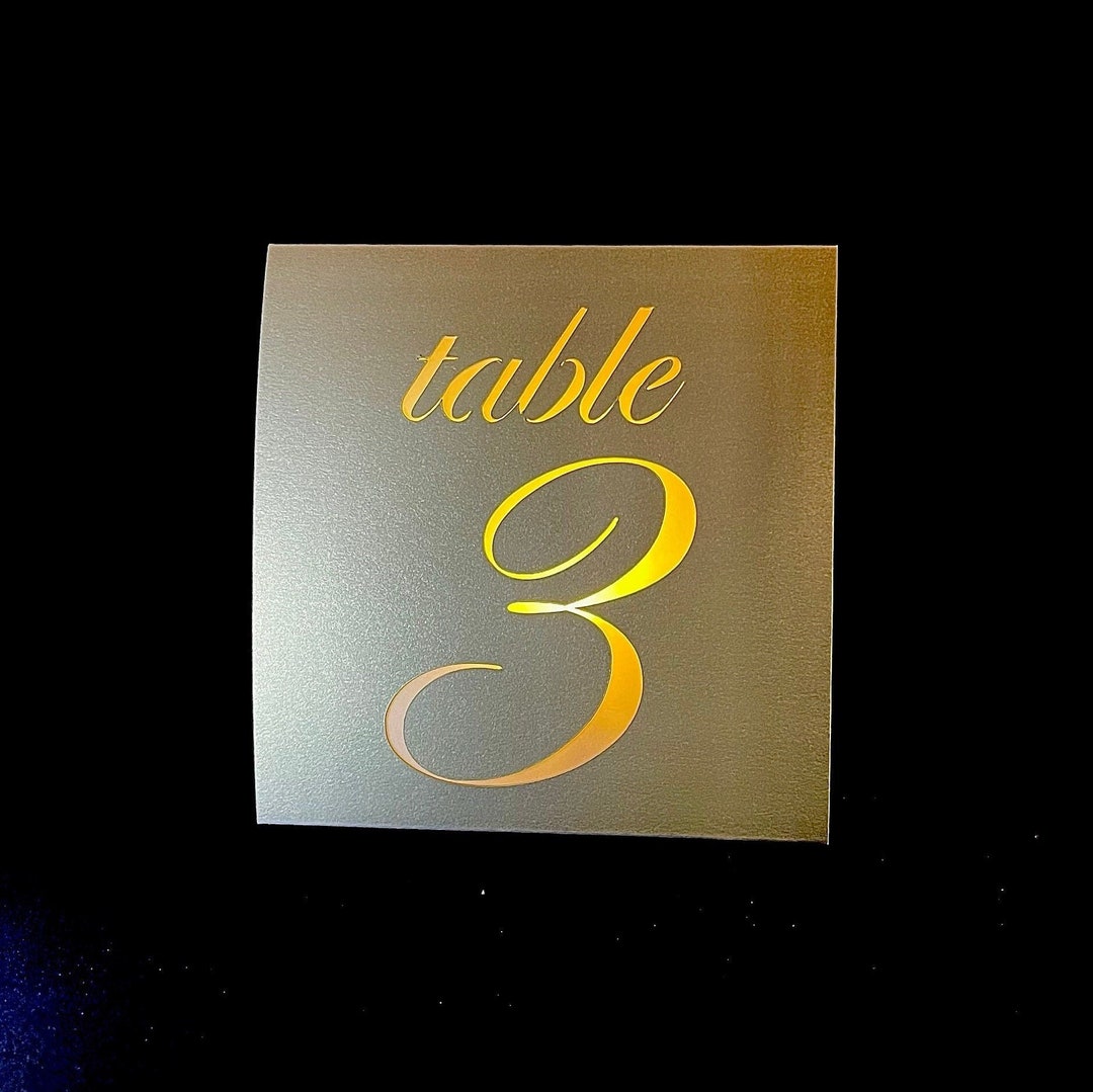 CLASSIC Table Number Luminaries Are Made With Cream Shimmer, Gold Leaf ...