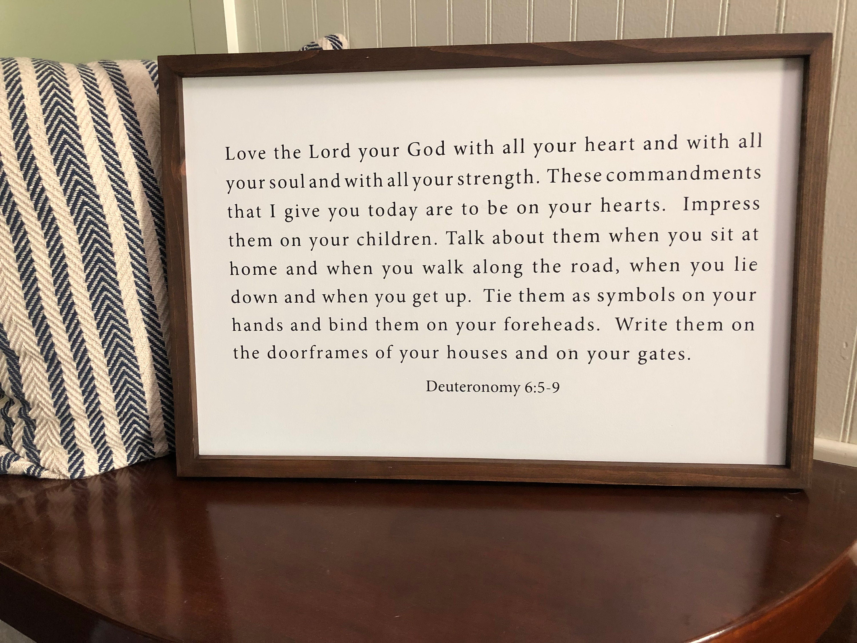 Home & Living | Large Home Bible Verse Sign With Frame Options Love The ...