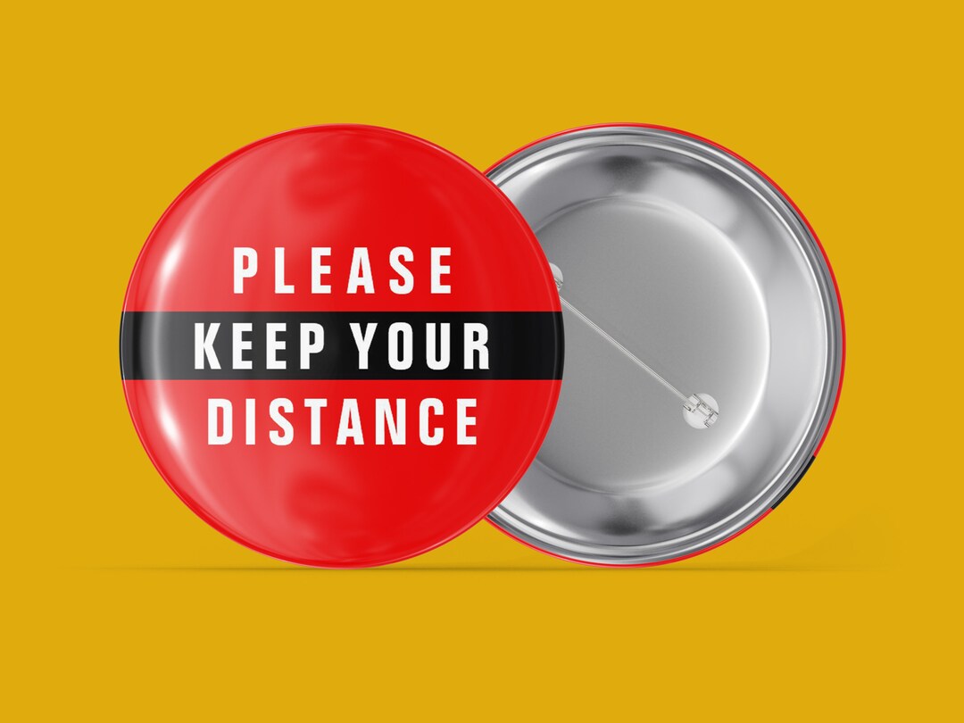 Please Keep Your Distance (red) - Immuno Compromised - Handmade Pin ...