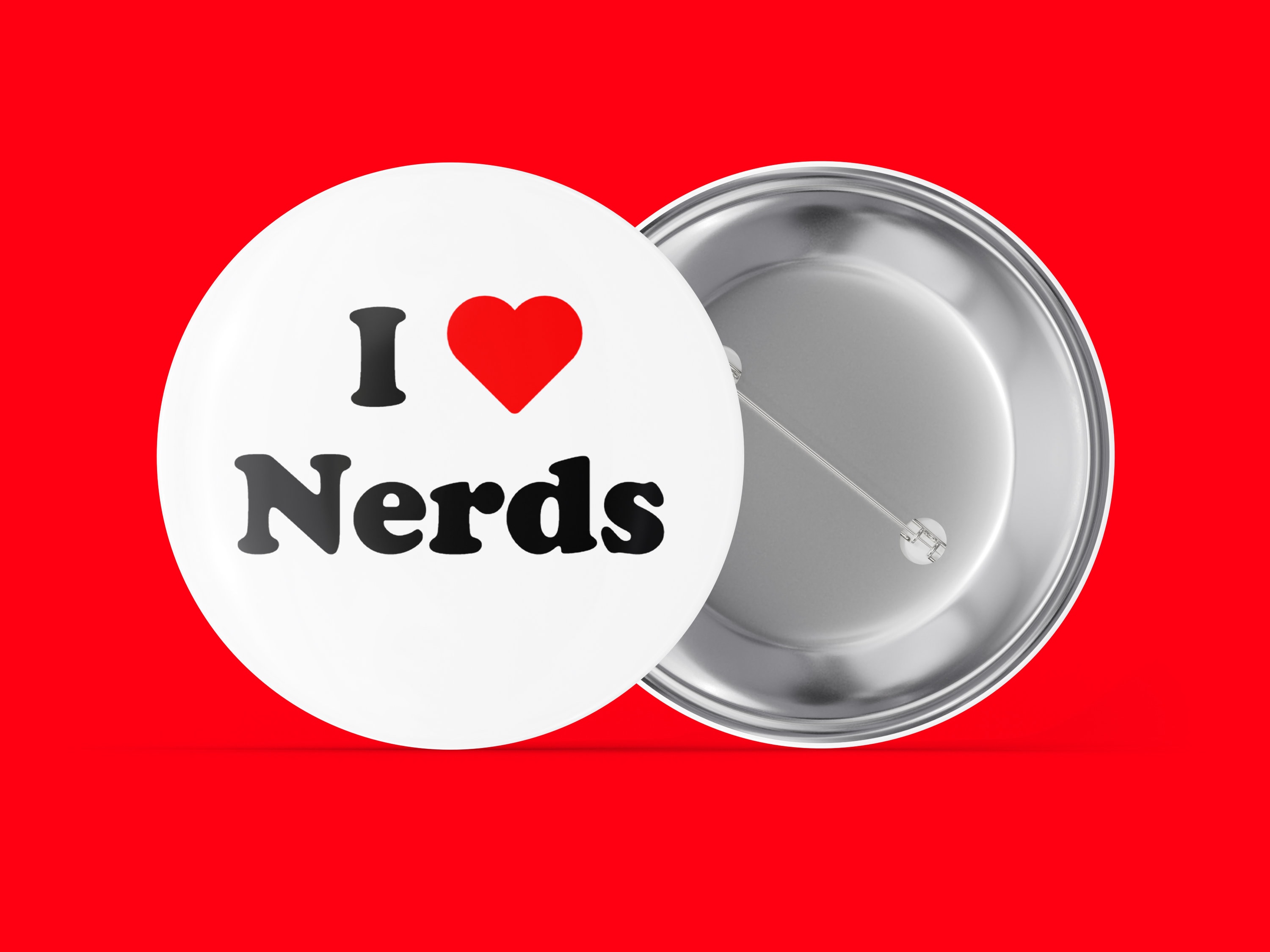I Love heart Nerds Handmade Pin Back Button Magnet | Etsy