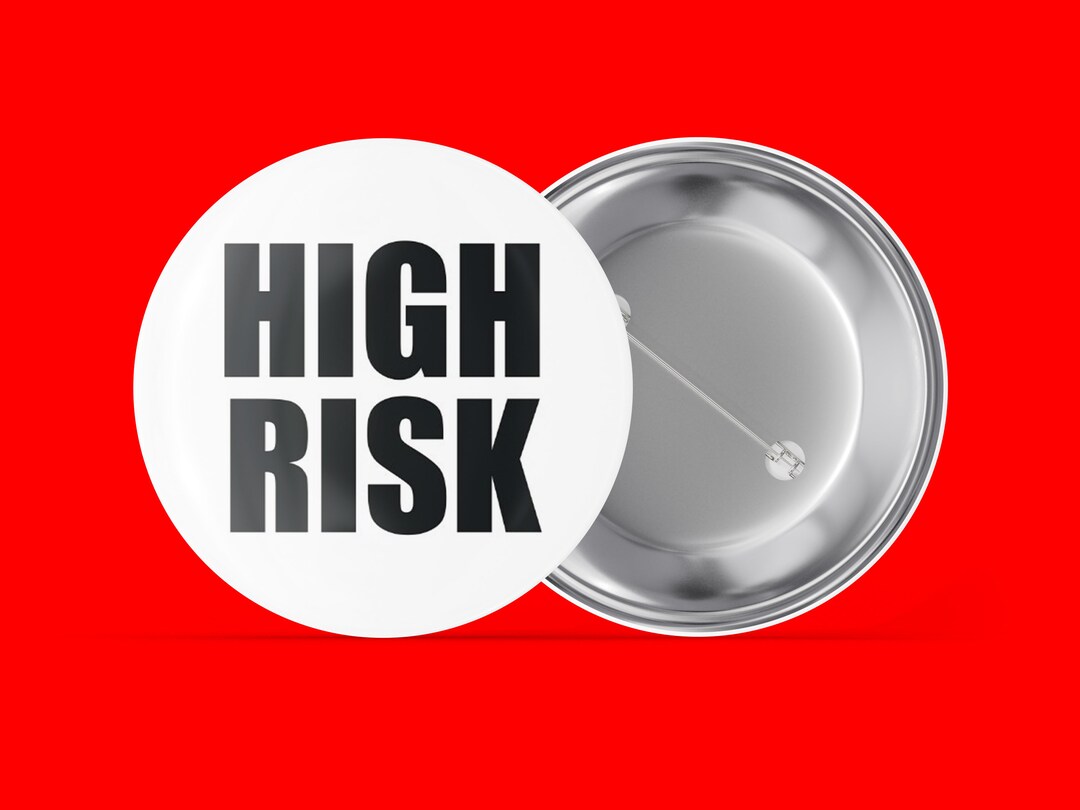 High Risk - Black and White - Handmade Pin Back Button - Etsy