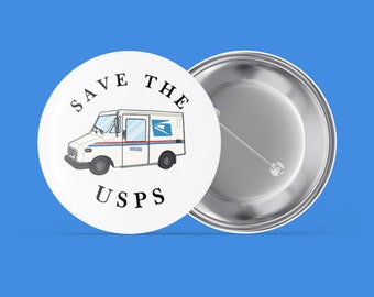 Save USPS Postal Service Back the Blue Handmade Pin Back - Etsy