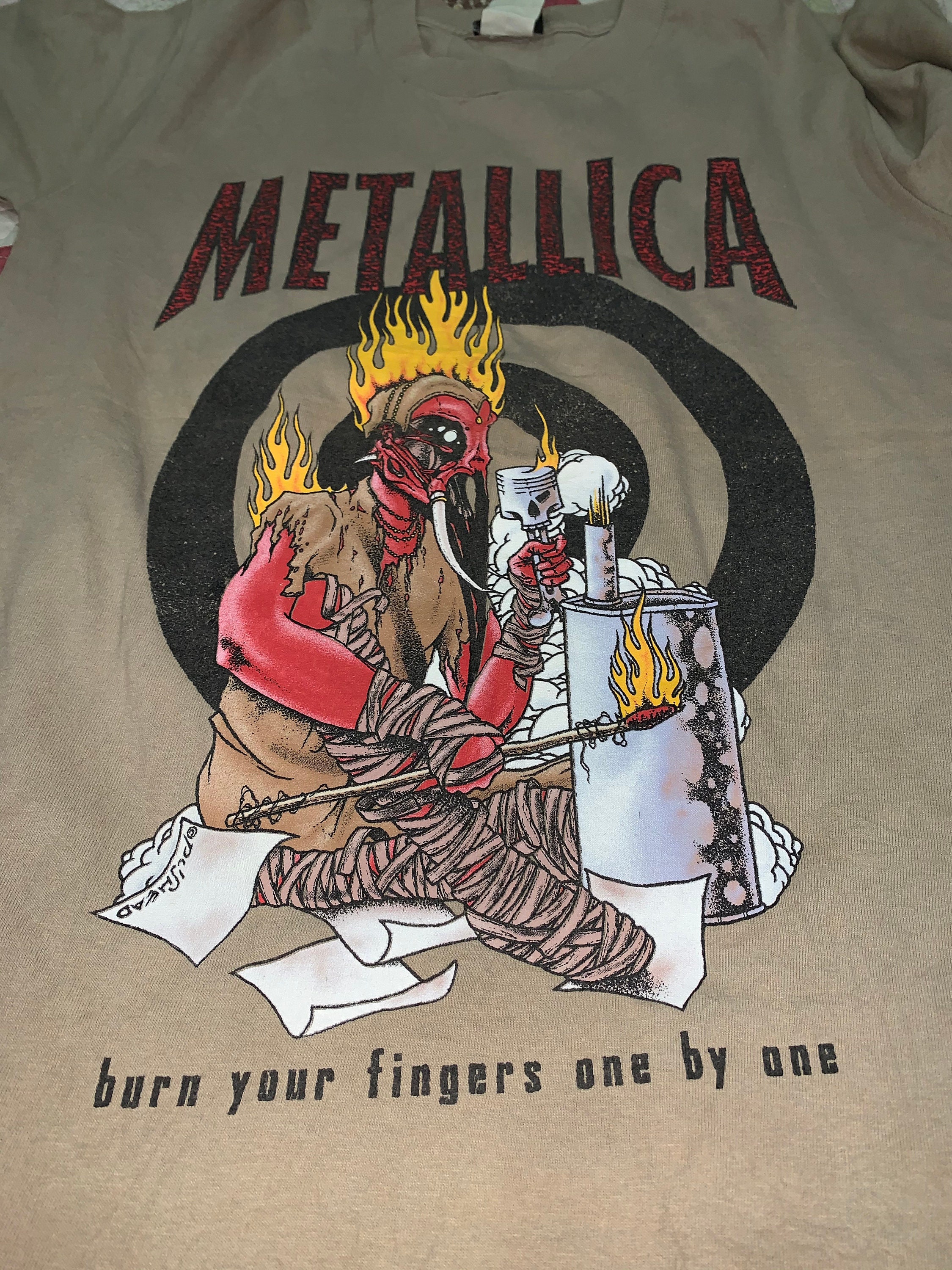 Rare Vintage Metallica Pushead Design Burn Your Fingers One | Etsy