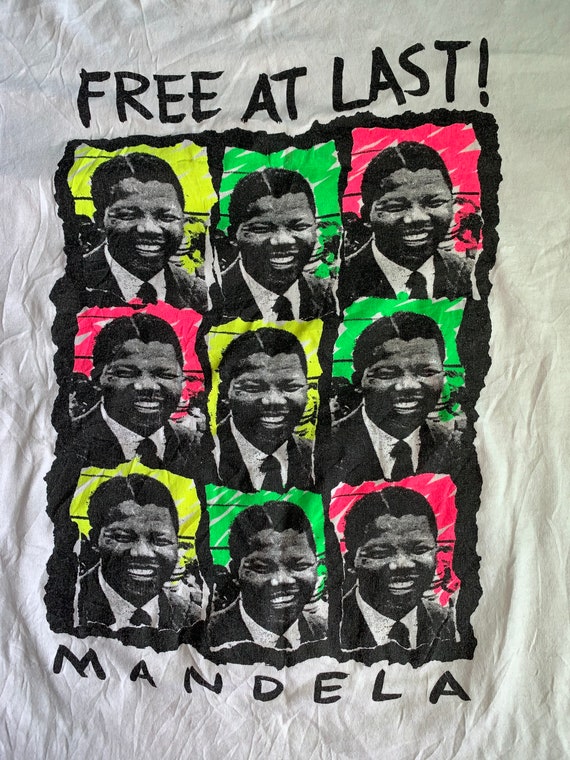 Rare!! Vintage Nelson Mandela Free At Last Big Printe… - Gem