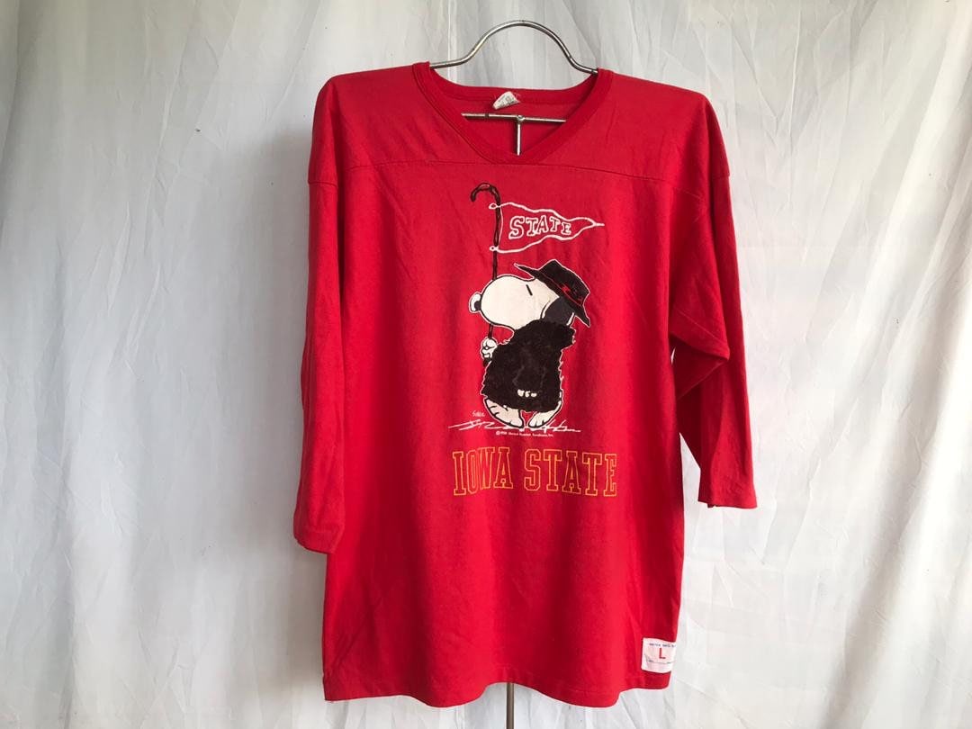 Rare! Vintage Snoopy Peanuts Comics Charles M Schulz Iowa State Raglan ...