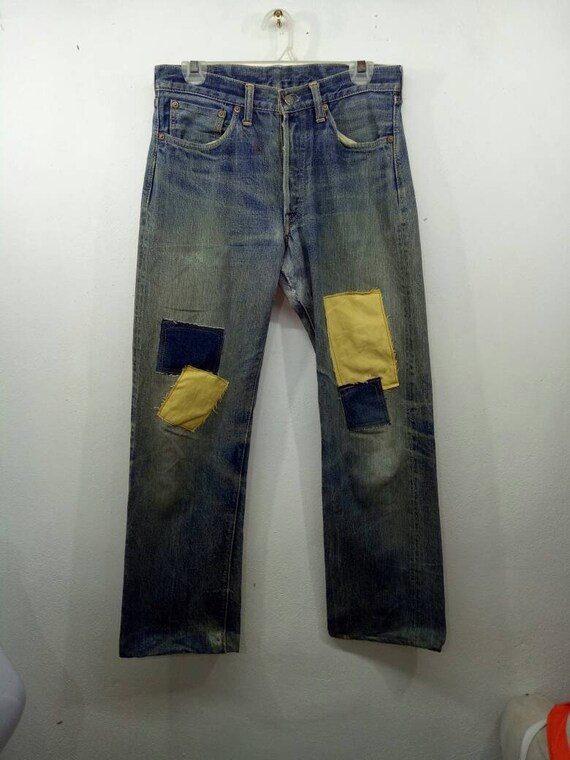 Rare!! Joe Mc Coy Jeans Distressed And Patchwork Des… - Gem