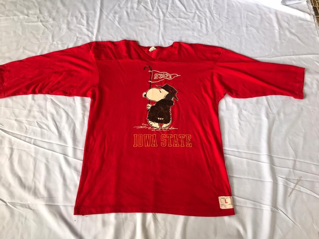 Rare! Vintage Snoopy Peanuts Comics Charles M Schulz Iowa State Raglan ...