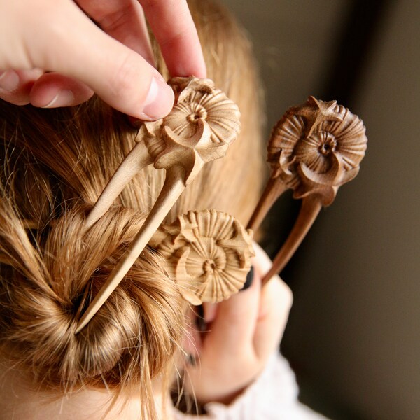 Wooden Hair Pin - Etsy