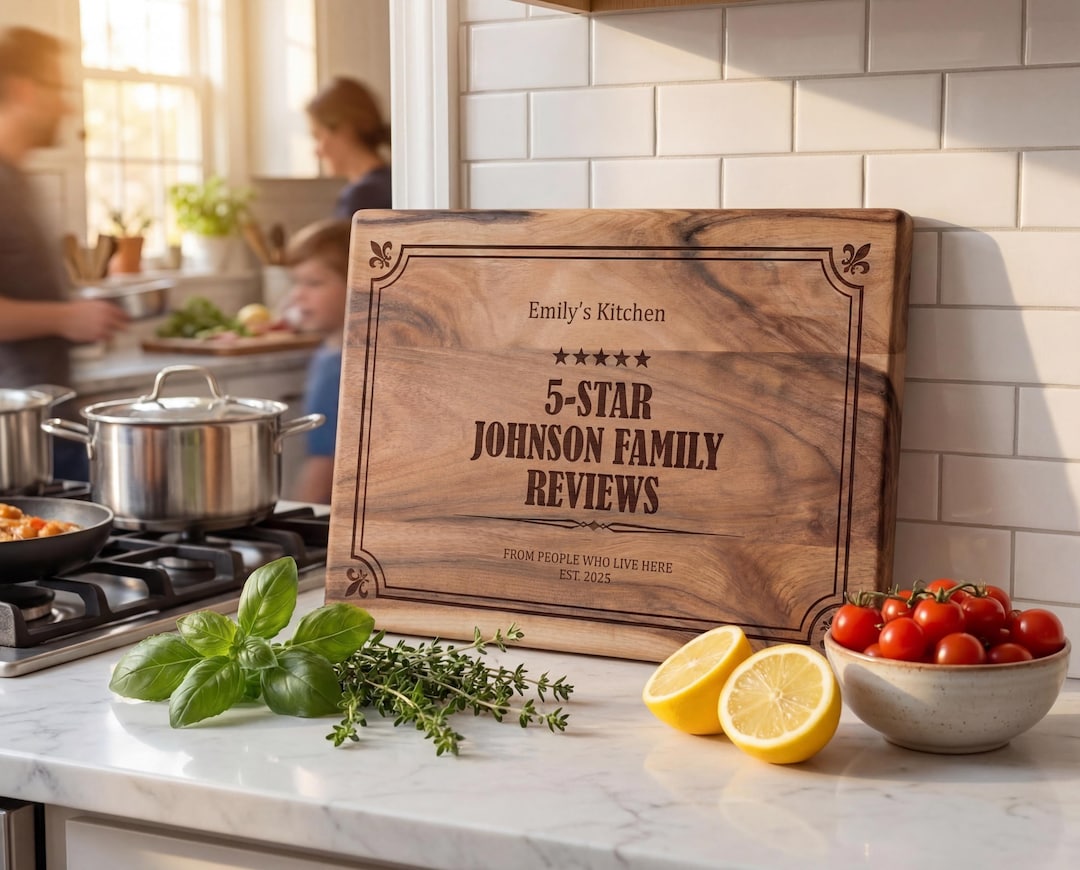 Custom Engraved Walnut Cutting Board | Personalized Kitchen Gift for ...