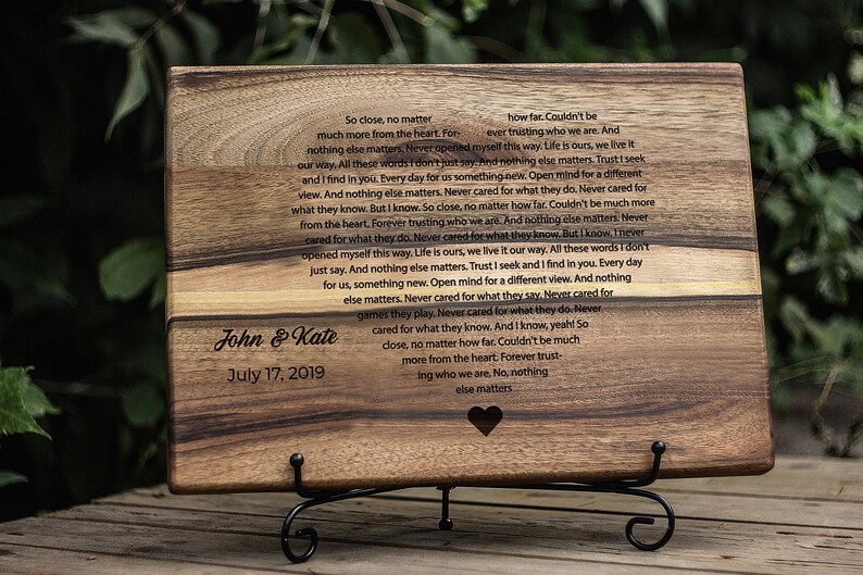 Engraved Wedding Song First Dance Lyrics Your Wedding Lyrics - Etsy