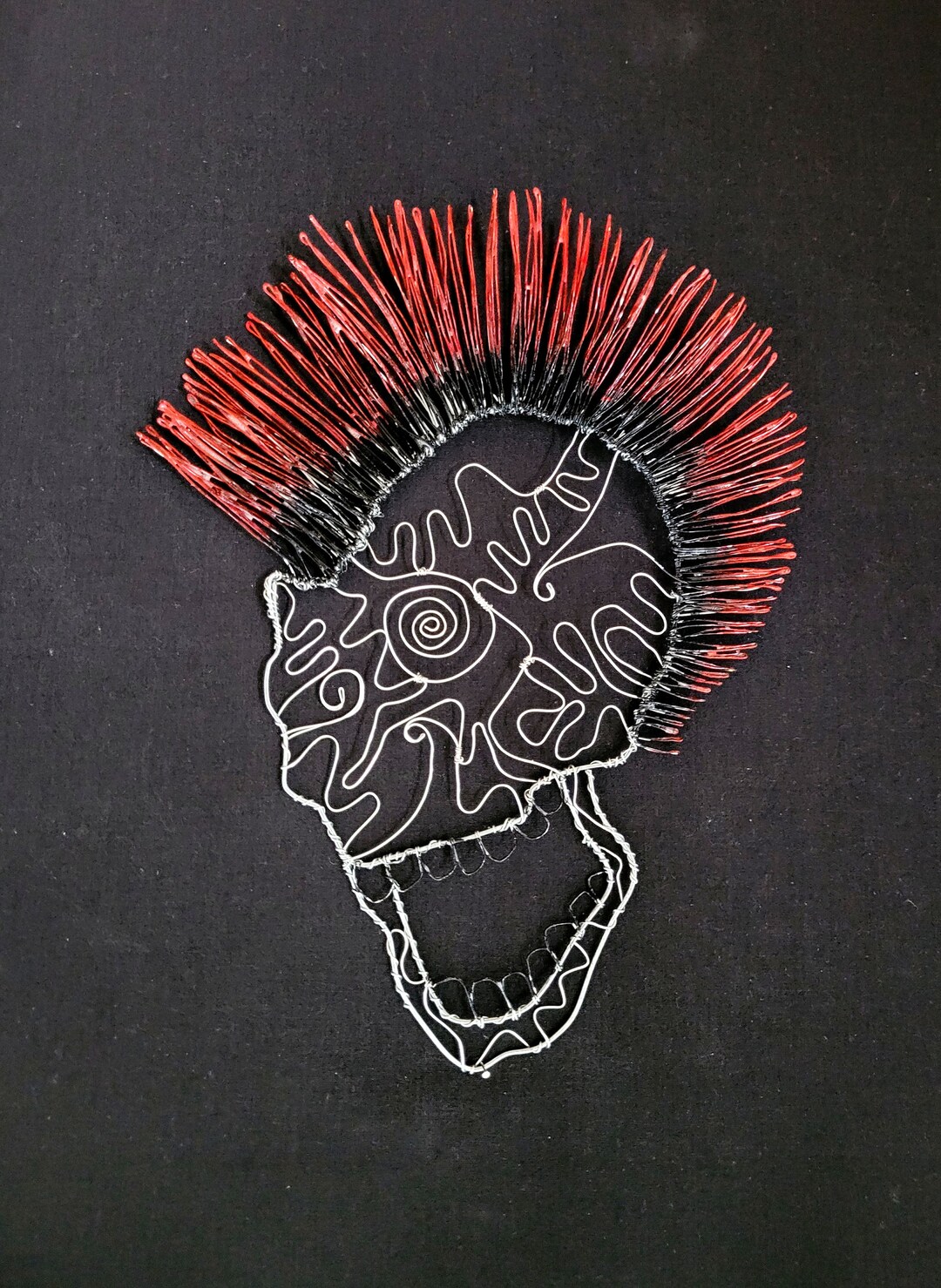 Skull Art, Goth Bedroom Decor, Punk Art, Mohawk Skull, Punk Home Decor ...