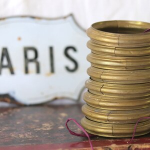 Antique French Curtain Brass Ring Set of 8, 1900s Window Treatement ...