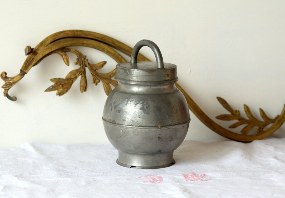 French Antique Pewter Broth Pot: Double Lid Medical Cooking Jar - Etsy