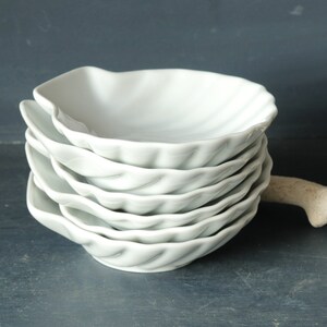 Vintage White Ceramic Shell Plates, Small Seafood Bowls, Appetizer ...