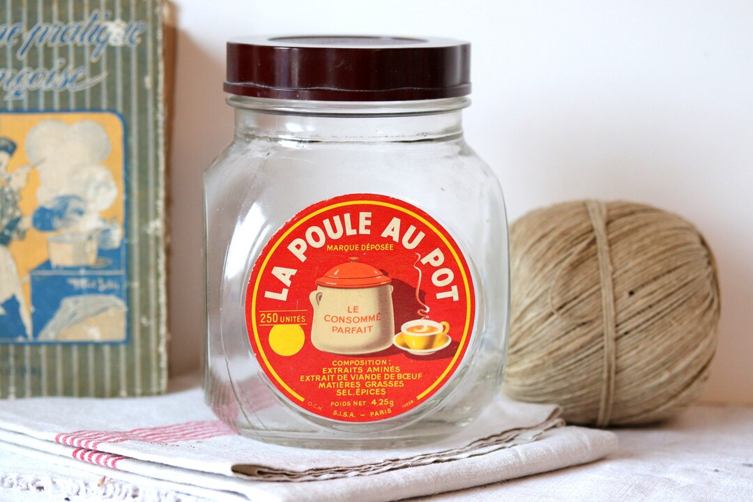 RARE French Antique MAGGI Glass Jar, 1930s Original Label, Vintage ...