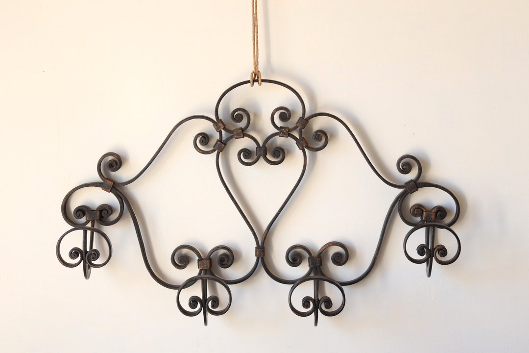 French Vintage Wrought Iron Coat Rack With 4 Hooks 1960s - Etsy