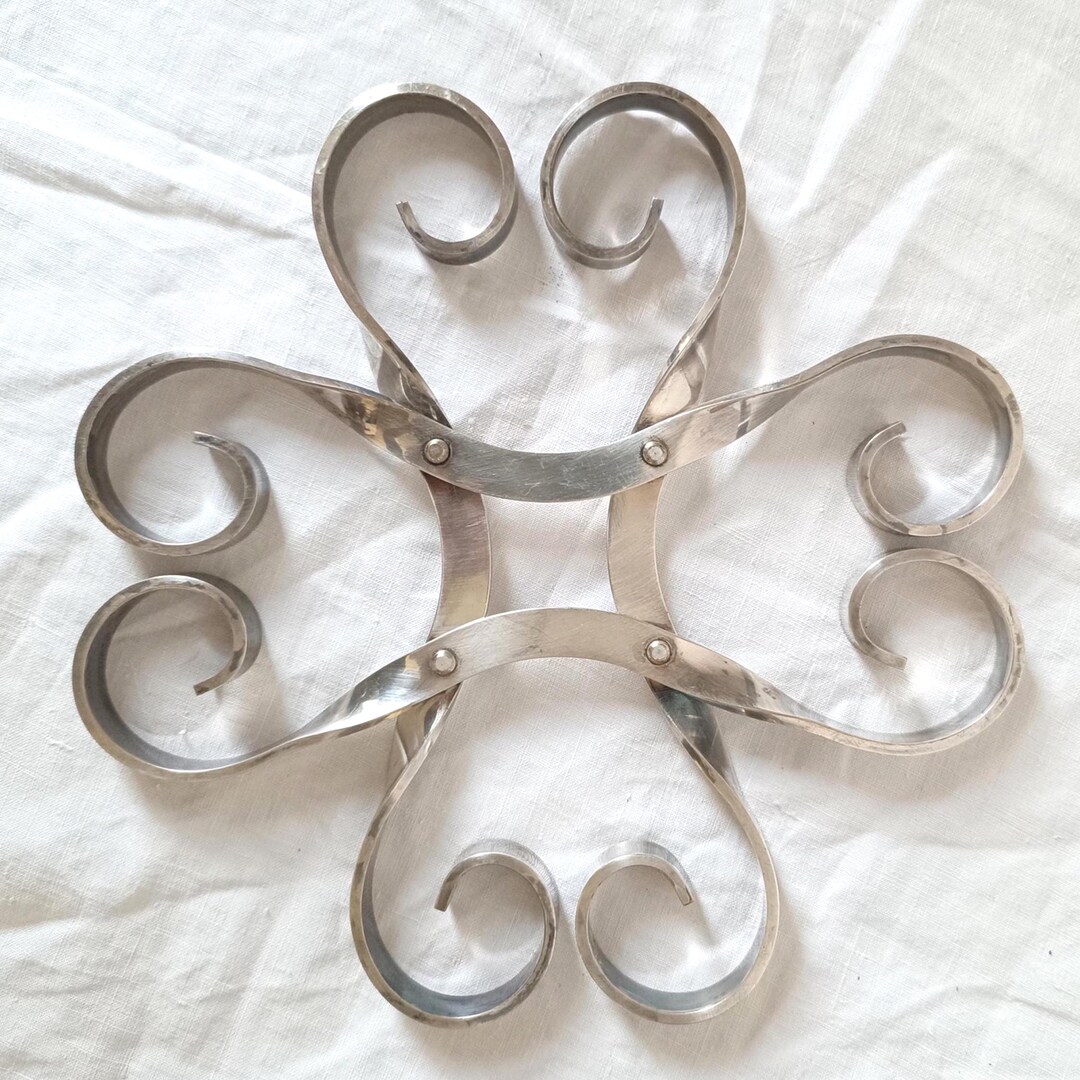 Vintage APOLLO Silver-plated Trivet: Foldable French Silversmith Decor ...