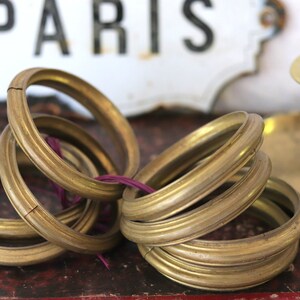 Antique French Curtain Brass Ring Set of 8, 1900s Window Treatement ...