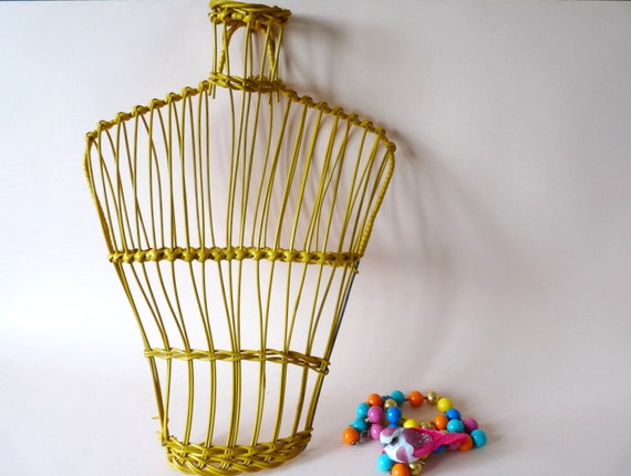 French Vintage Yellow Plastic Wire Bust Dummy 1960s Window | Etsy