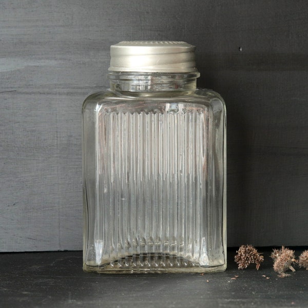 Ribbed Glass Jar - Etsy