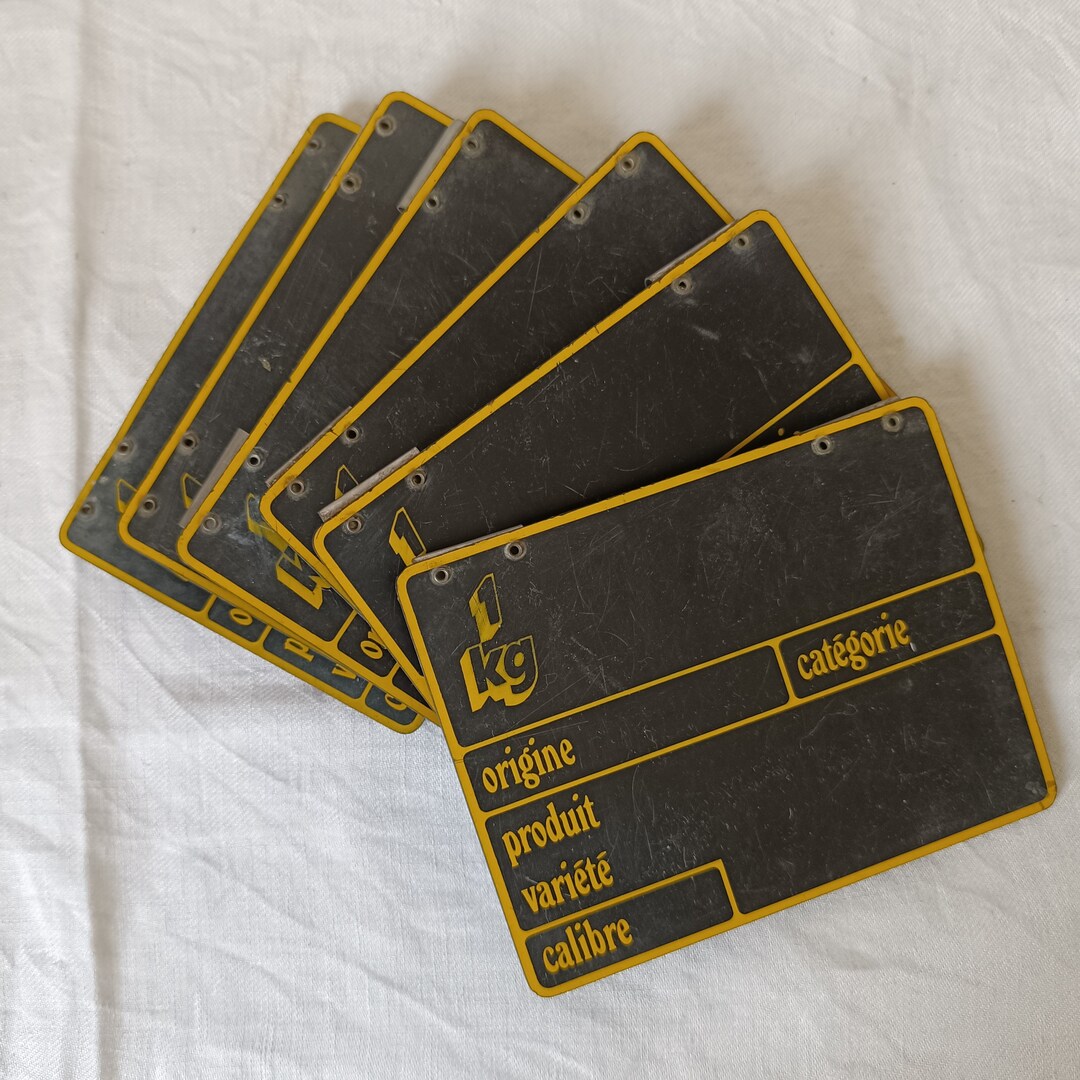 Set of 6 Vintage French Food Retail Price Tags, Traditional Grocery ...
