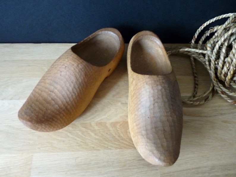 Antique French Children Wooden Clogs Handcarved Folk Art - Etsy