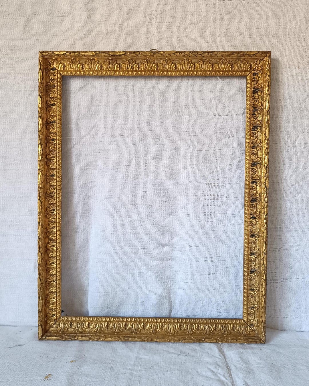 French Vintage Ornate Gilt Wood Frame With Leaf Decor, 1900s Empty ...