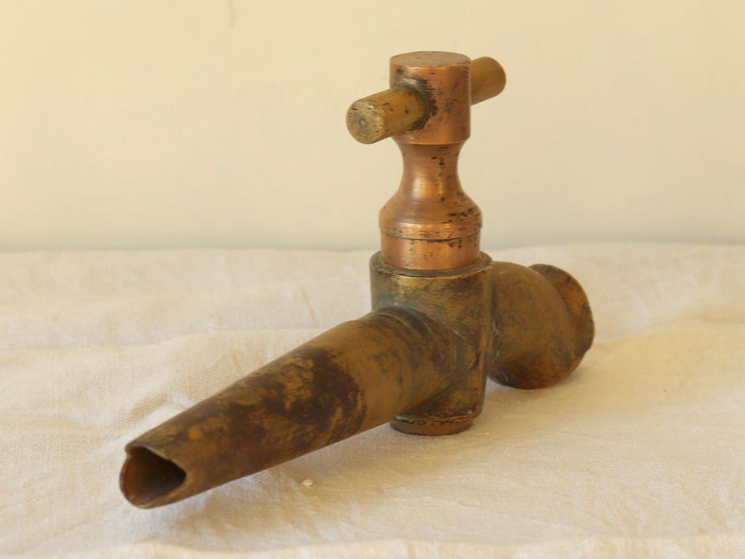 Antique French Bronze and Copper Fountain Faucet, 19th Century Wine ...