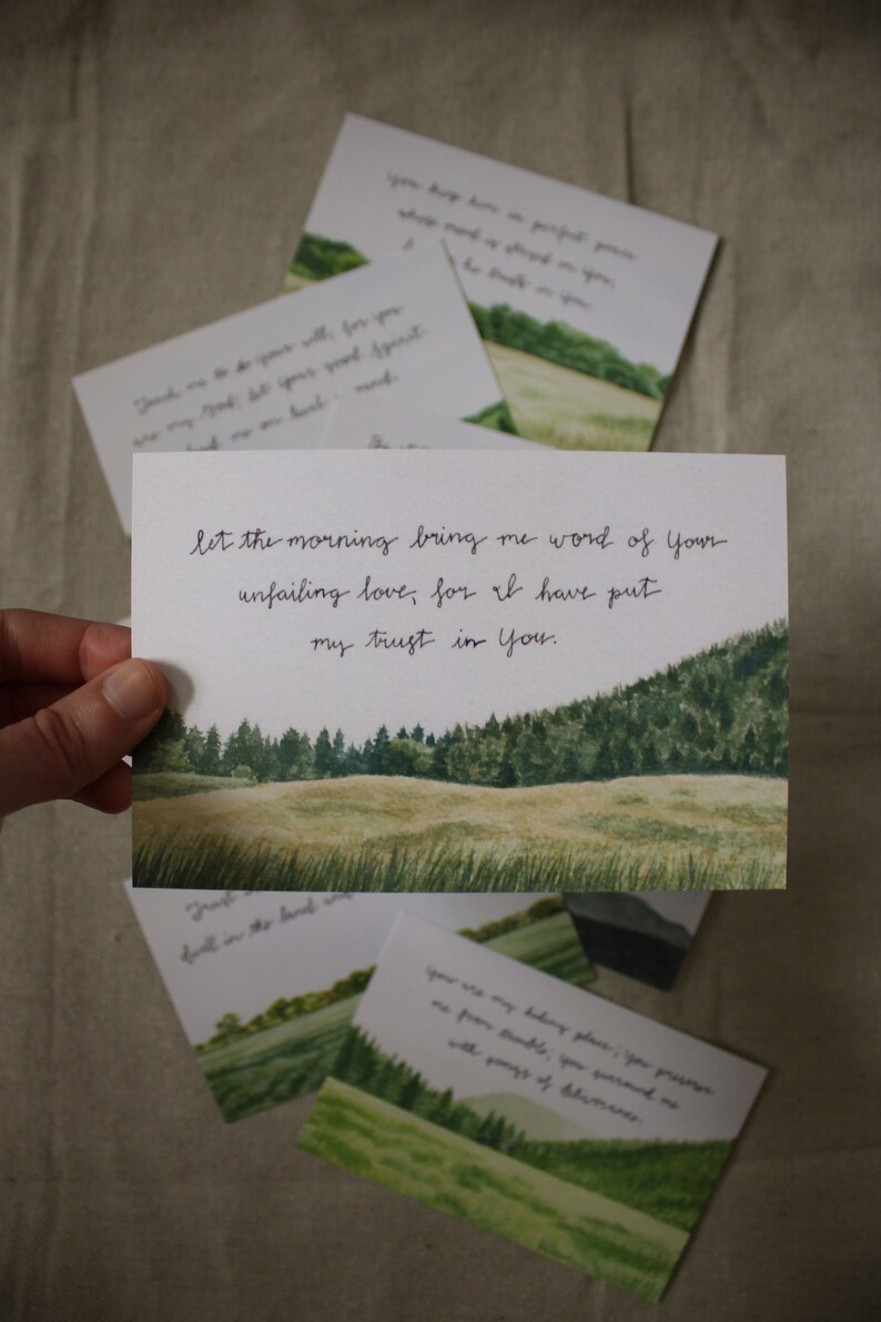 Watercolor Landscape Scripture Cards - Etsy