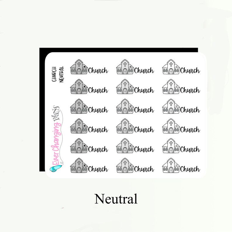 Church Text Icon Planner Stickers for Plum Paper Planner - Large - A5 ...