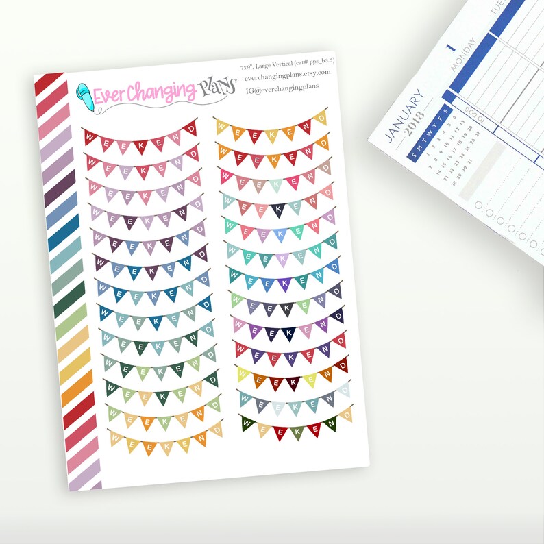 Weekend Banner Planner Stickers for Weekly Spread - Plum Paper Planner ...