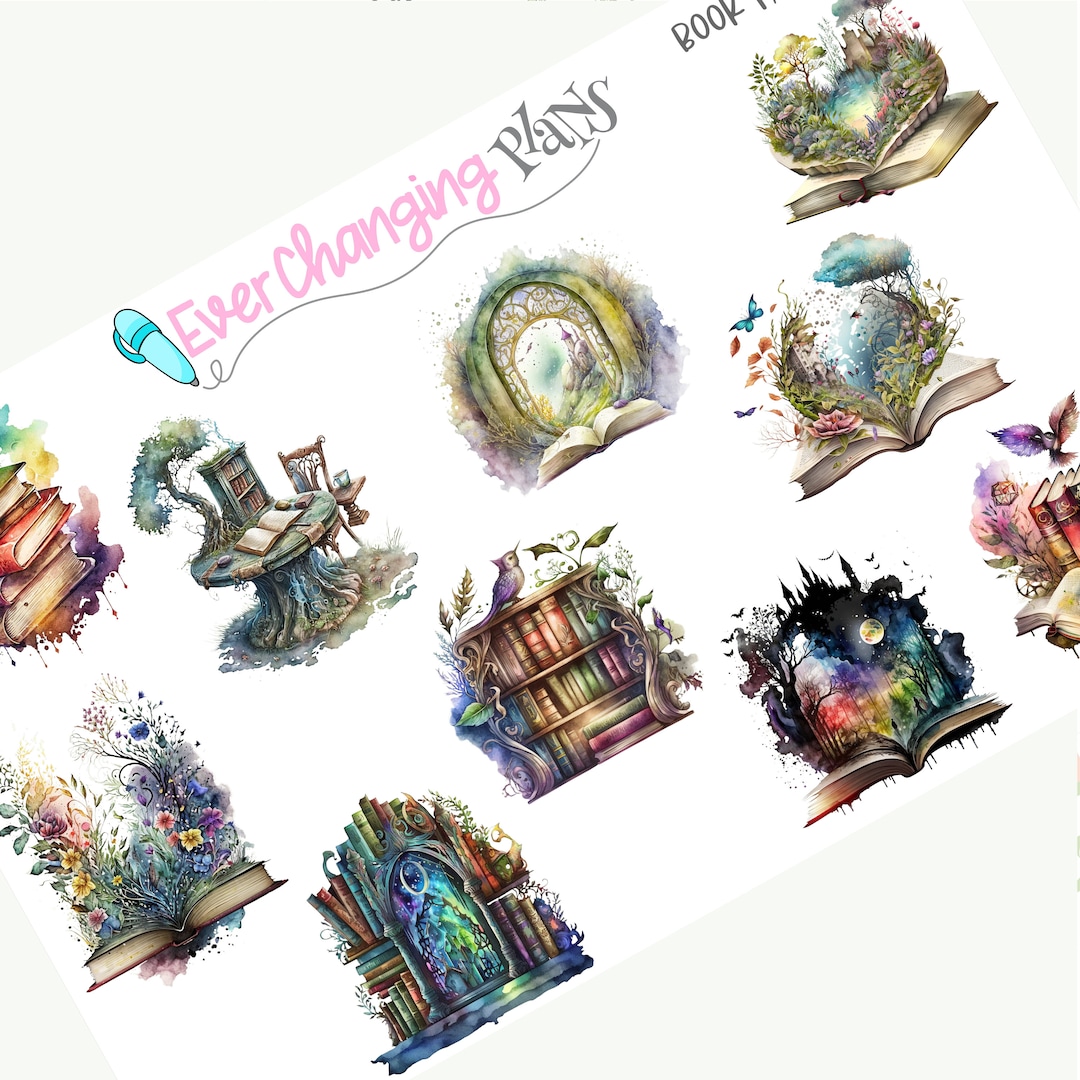 Book Fantasy Deco Planner Stickers - Book Decor Stickers - Decorating ...