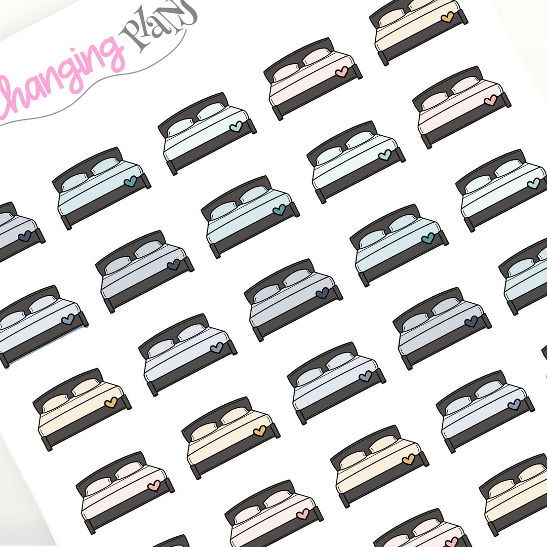 Bed Icon Planner Stickers for Plum Paper Planner Sheets Stickers Print ...