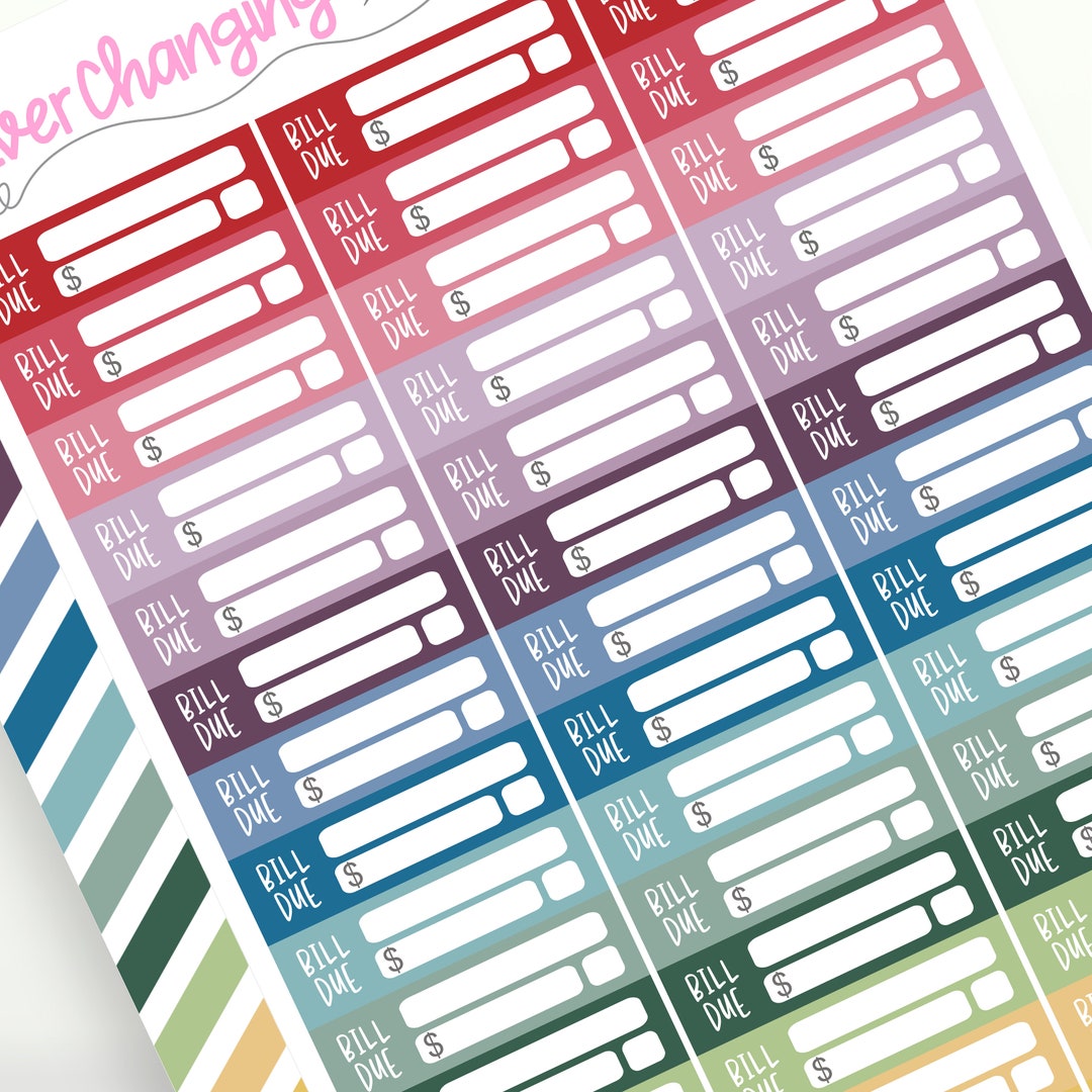 Bill Due and Auto Pay VERTICAL PRIORITIES Planner Stickers for Plum ...